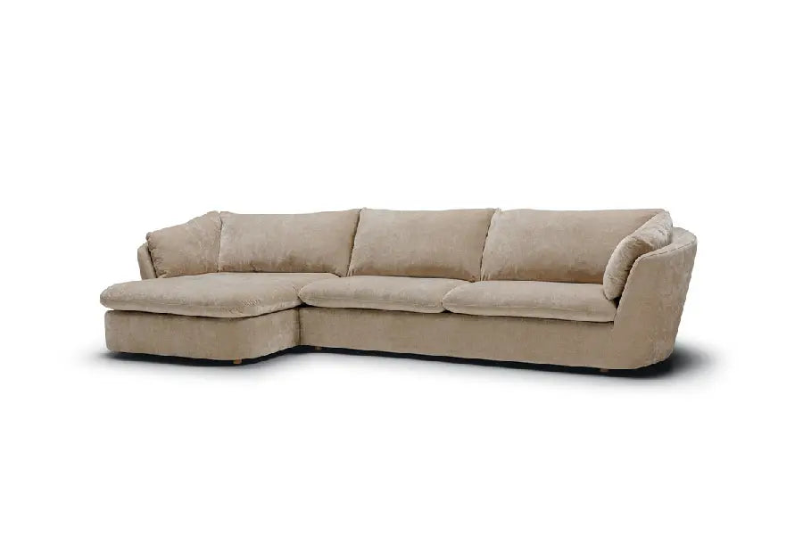 Aurelo Ground 3 Seater Sofa with Right Hand Chaise - Luxury Sofa